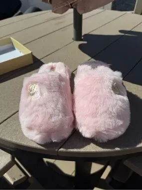 Michael Kors | Shoes | Michael Kors Pink Faux Fur Slide Slippers | Poshmark